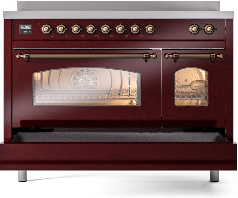 Ilve UPI486NMPBUB 48 Inch Freestanding Induction Range with 6 Elements ...