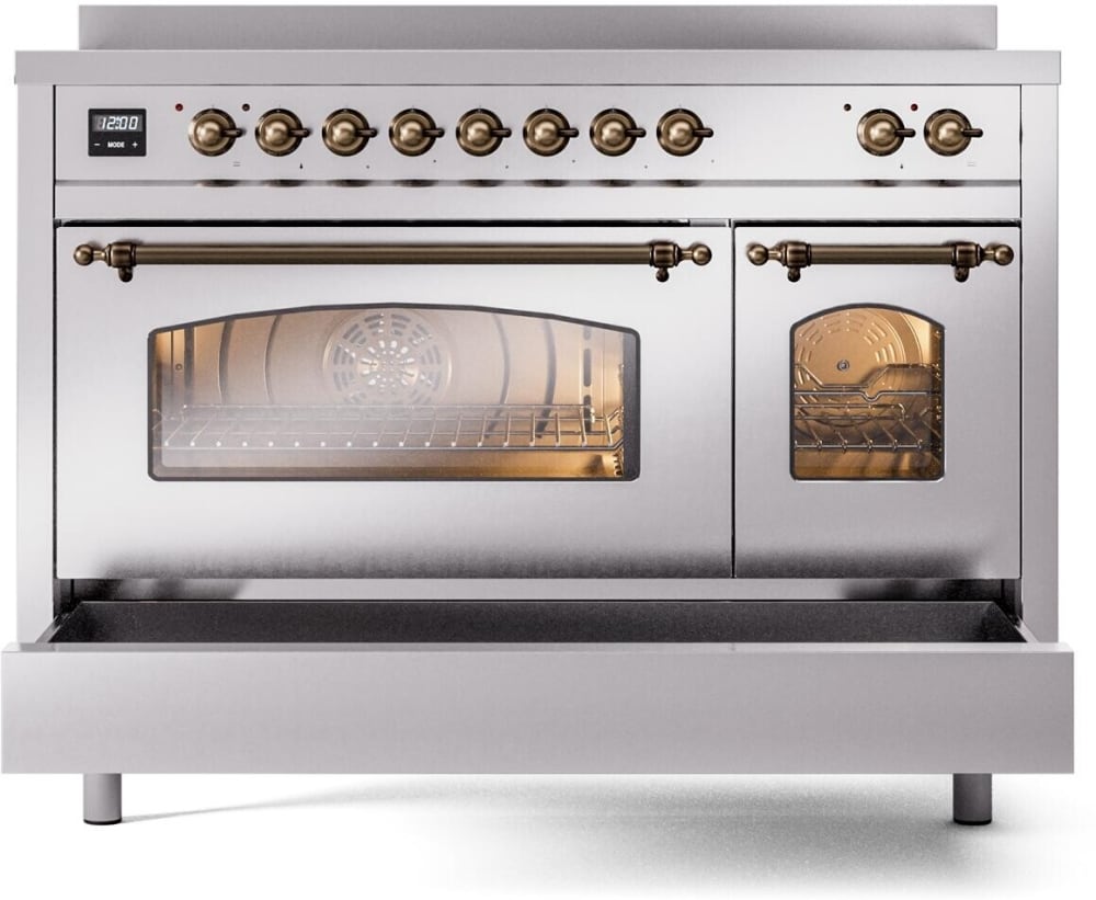 Ilve UPI486NMPSSB 48 Inch Freestanding Induction Range with 6 Elements ...