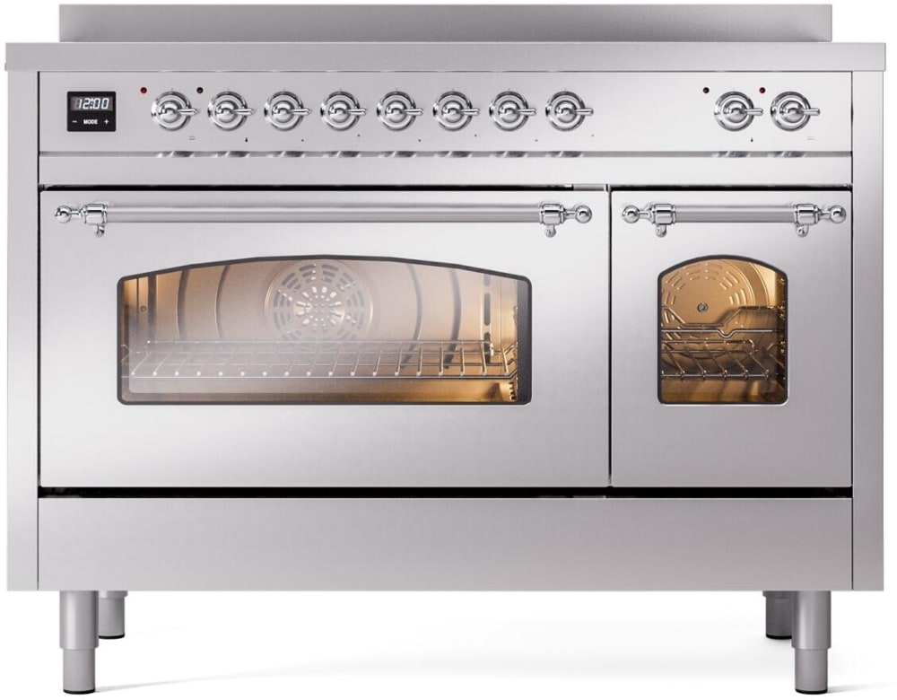Ilve UPI486NMPSSC 48 Inch Freestanding Induction Range with 6 Elements ...