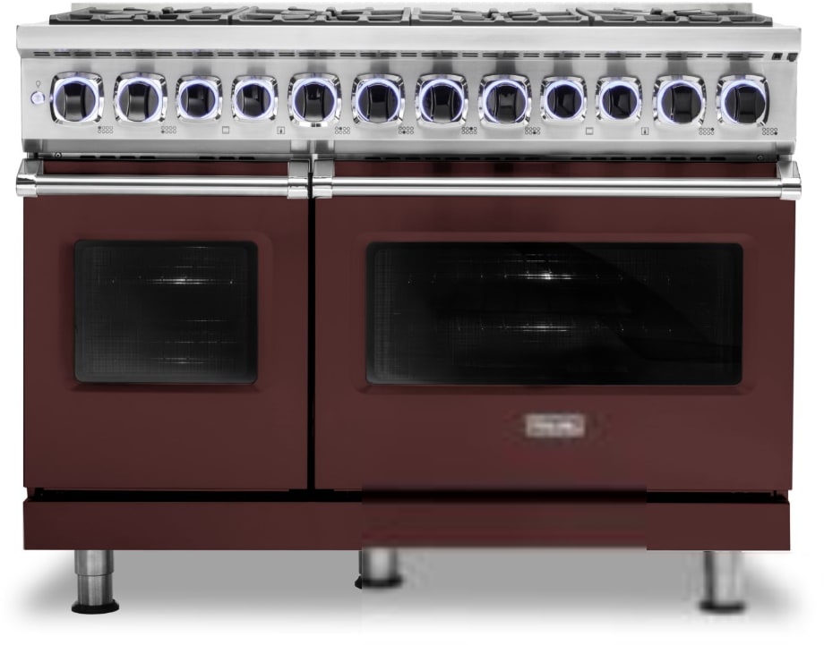 Viking VDR74828BKALP 48 Inch Freestanding Dual Fuel Range with 8 Sealed ...