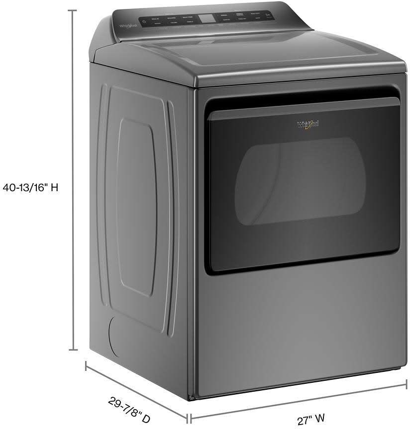 Whirlpool WED5100HC 27 Inch Electric Dryer with 7.4 Cu. Ft. Capacity ...