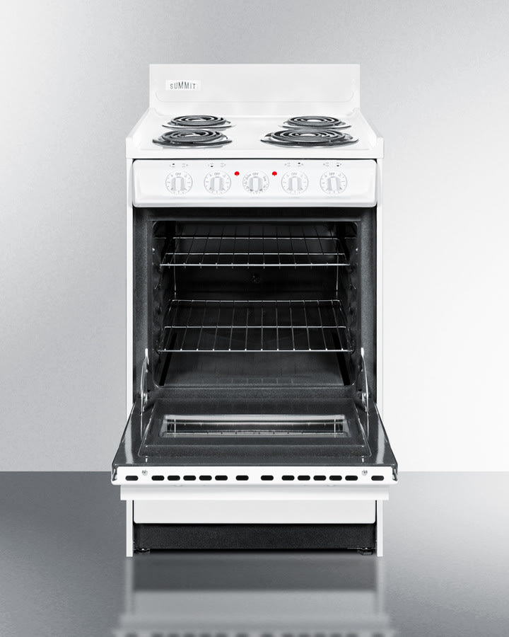 Summit WEM110W 20 Inch Freestanding Electric Range with 4 Coil Elements ...