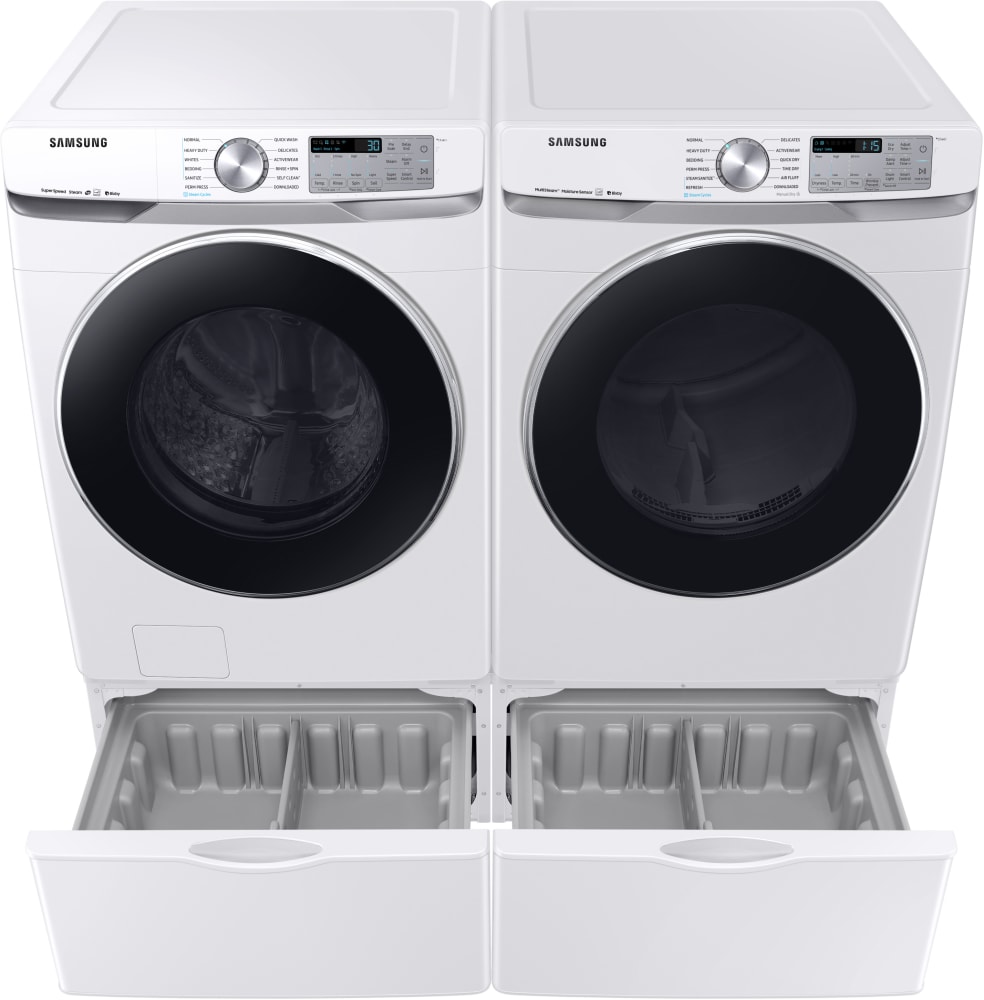 Samsung SAWADREW63002 Side-by-Side on Pedestals Washer & Dryer Set with Front Load Washer and ...