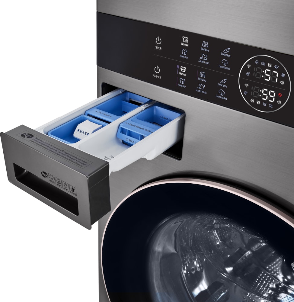 LG WKE100HVA 27 Inch Smart Electric WashTower with 4.5 Cu. Ft. Washer ...