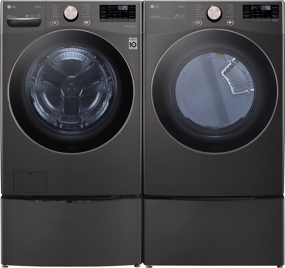LG LGWADRGB40003 Side-by-Side on Pedestals Washer & Dryer Set with ...