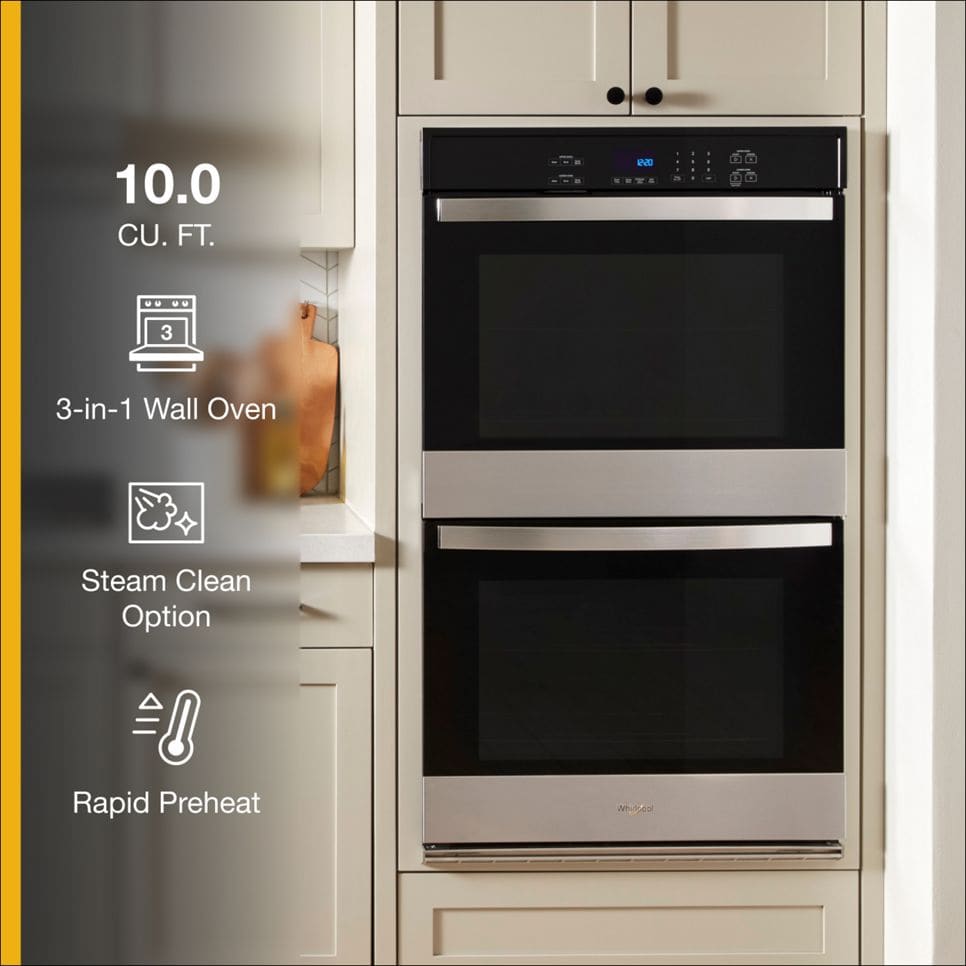 Whirlpool WOED3030LS 30 Inch Double Electric Wall Oven with 10.0 cu. ft ...
