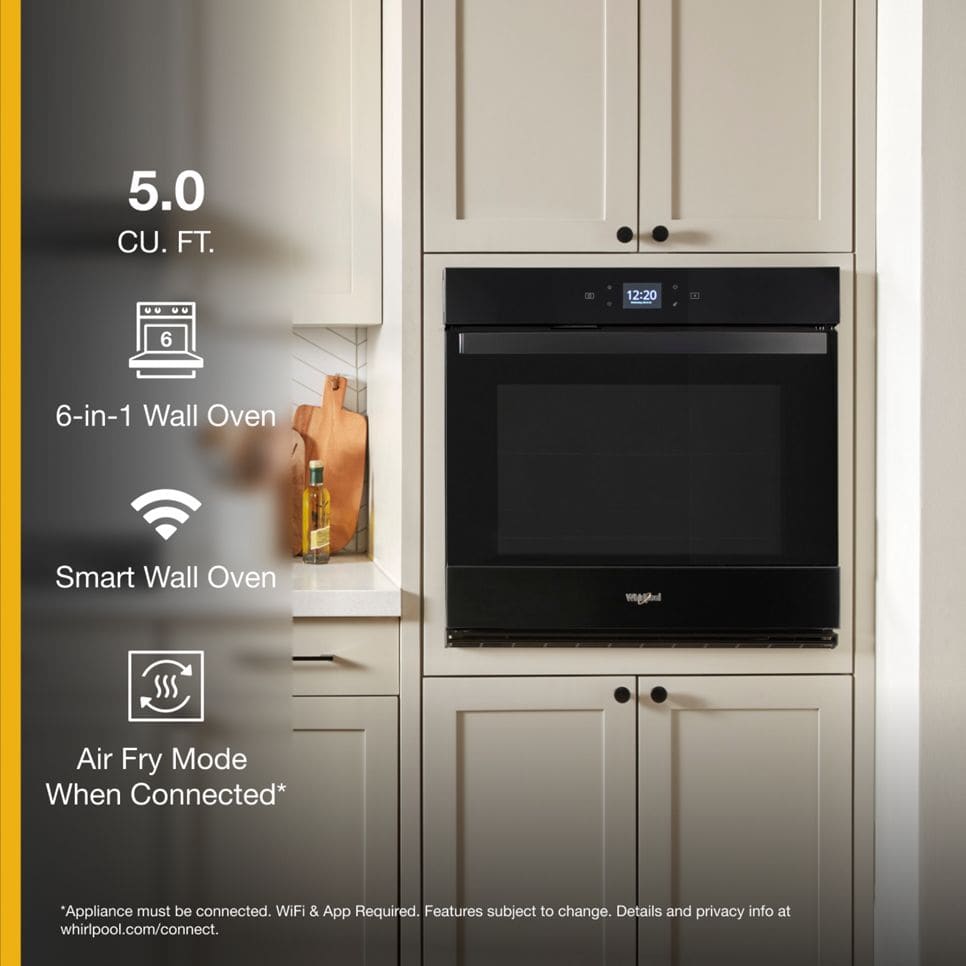 Whirlpool WOES5030LB 30 Inch Single Electric Smart Wall Oven with 5.0 ...