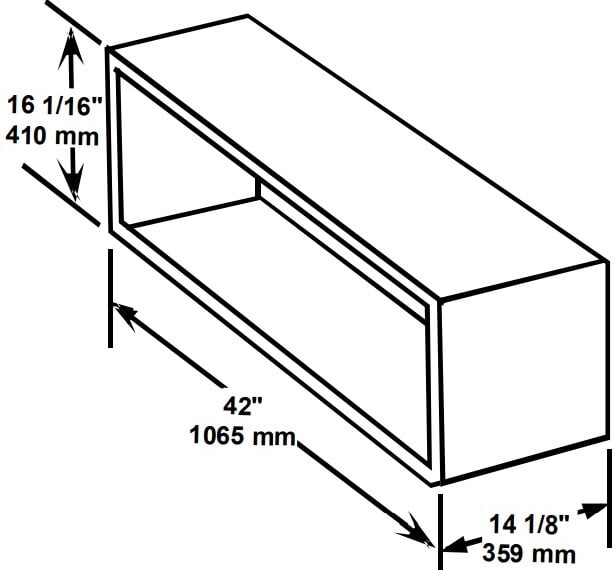 Amana WS900QWINTERNAL 42 Inch Standard-Depth PTAC Wall Sleeve (Internal ...