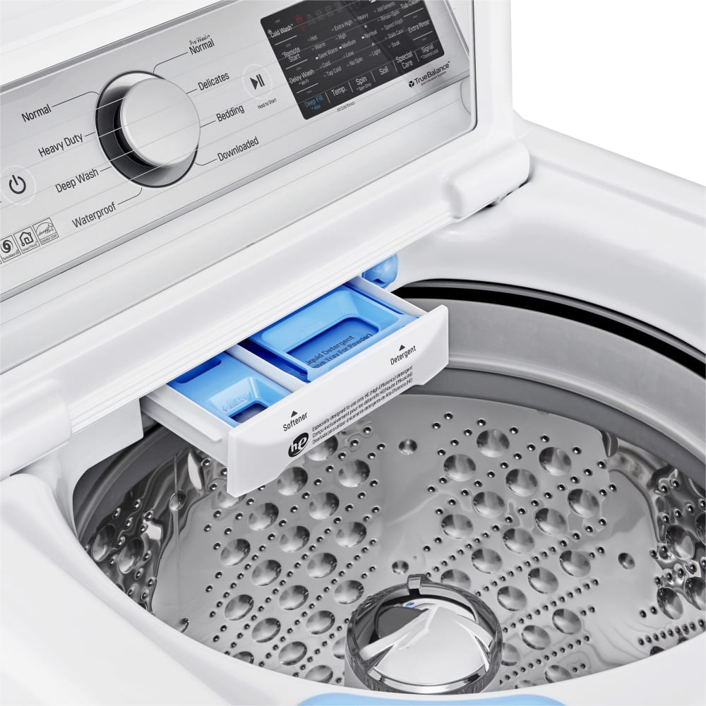 LG WT7305CW 27 Inch Top Load Smart Washer with 4.8 Cu. Ft. Capacity, 4 ...