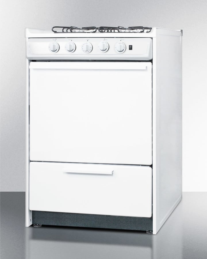 Summit WTM6107RS 24 Inch Slide-In Gas Range with 4 Sealed Burners, 2.92 ...