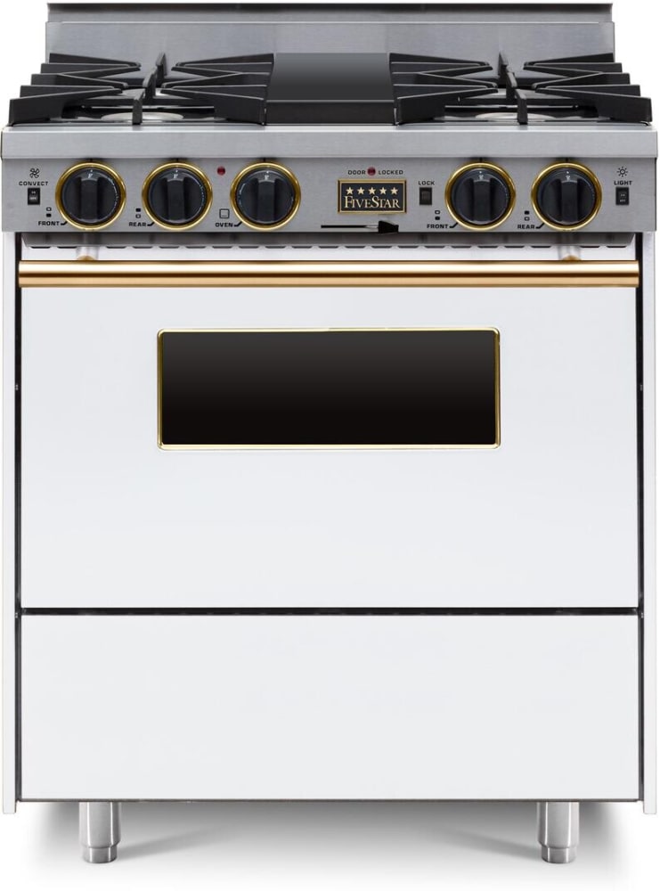 FiveStar WTN276SW 30 Inch Freestanding Dual Fuel Range with 4 Open ...