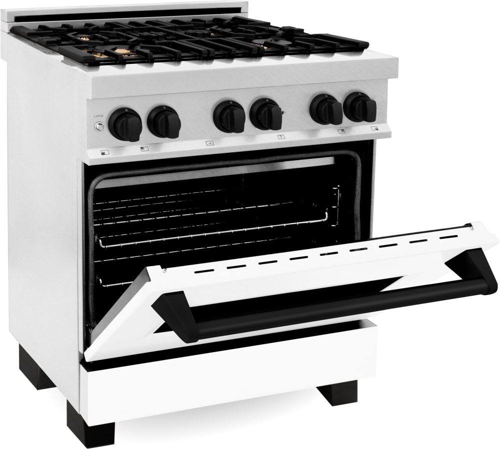 ZLINE RASZWM30MB 30 Inch Freestanding Dual Fuel Range with 4 Sealed ...