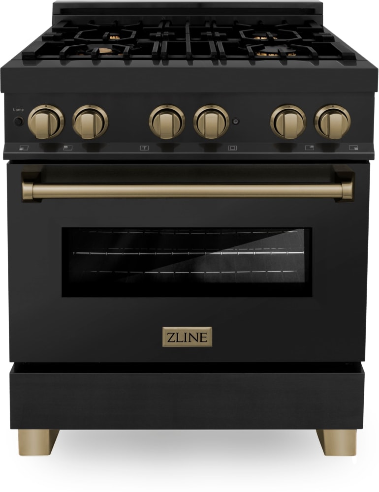 ZLINE RABZ30CB 30 Inch Autograph Edition Dual Fuel Range with 4 Italian ...