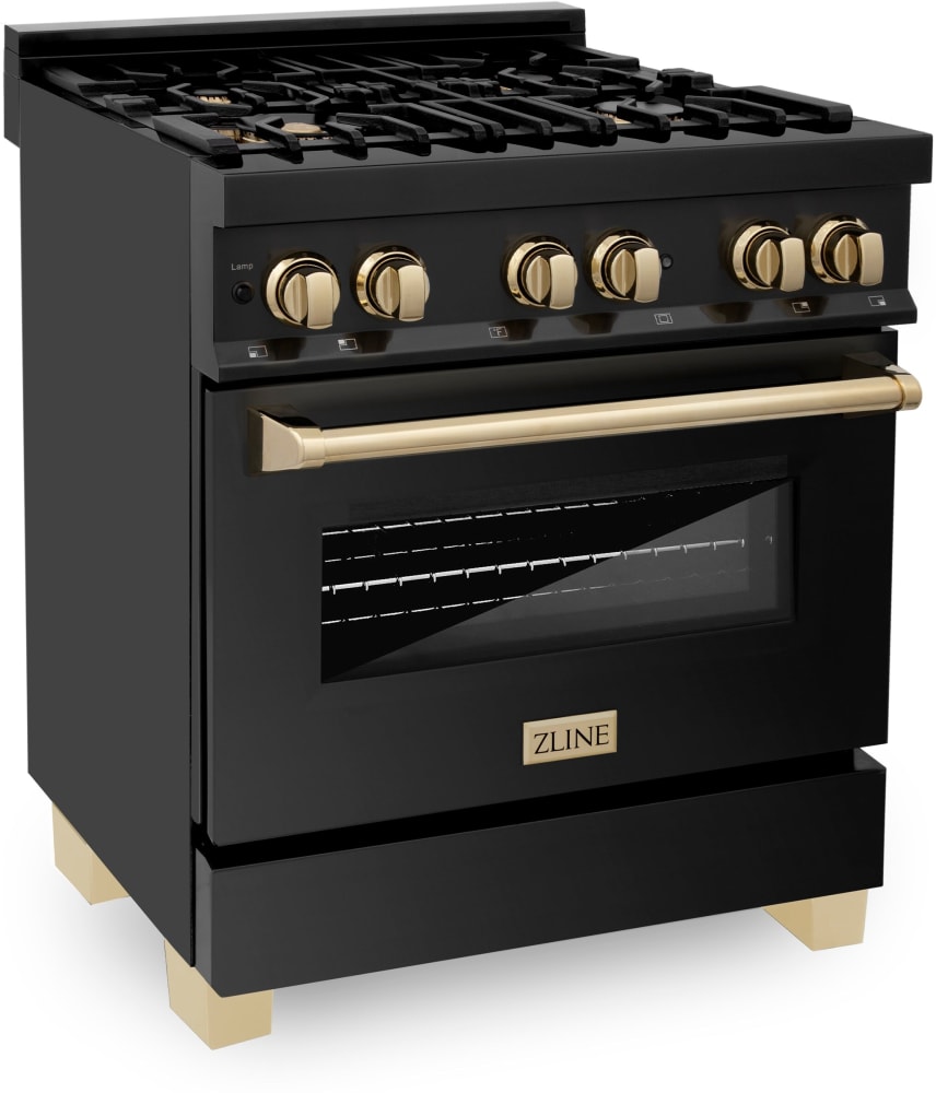 ZLINE RABZ30G 30 Inch Autograph Edition Dual Fuel Range with 4 Italian ...