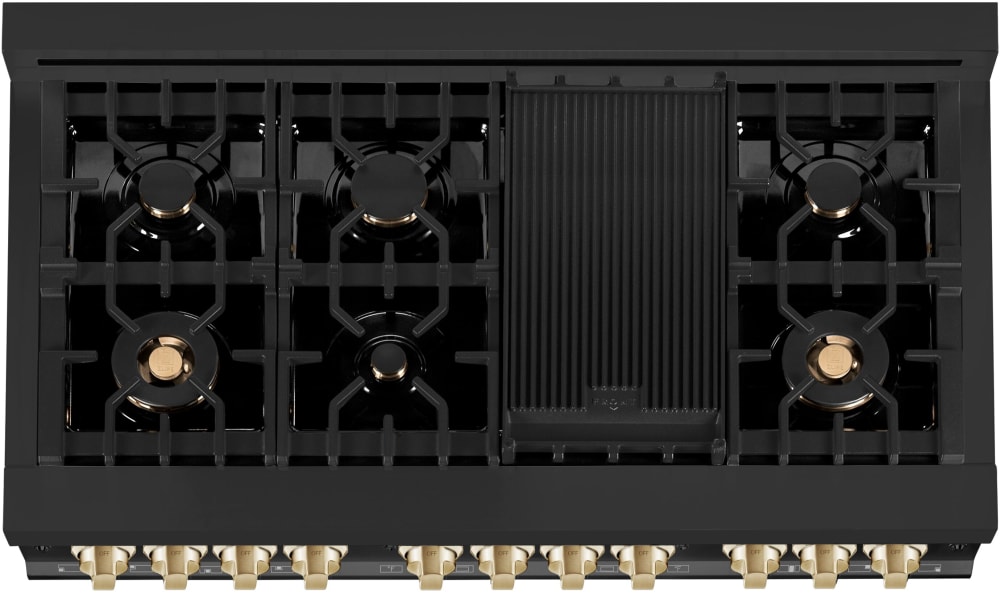 ZLINE RABZ48G 48 Inch Autograph Edition Dual Fuel Range with 7 Italian ...