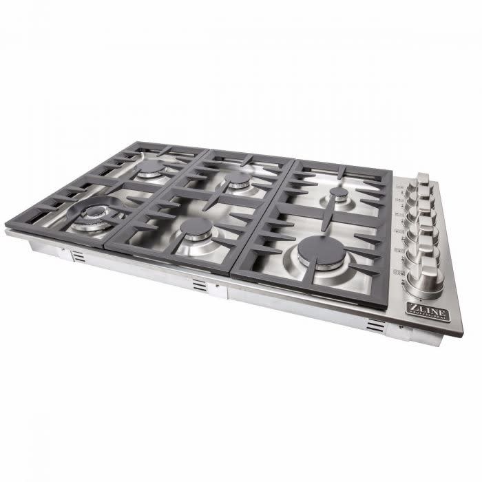 ZLINE RC36 Drop-In Gas Cooktop with Italian Sealed Burners, Continuous ...
