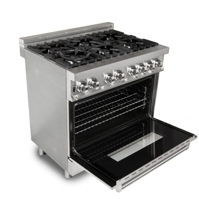 ZLINE RA36 36 Inch Freestanding Dual Fuel Range with 6 Sealed Italian ...