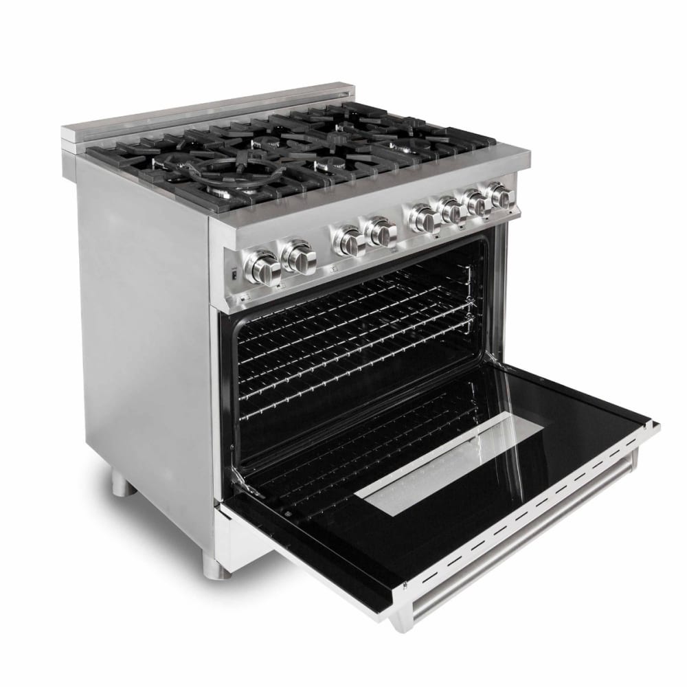 ZLINE RAWM36 36 Inch Freestanding Dual Fuel Range with 6 Sealed Italian ...
