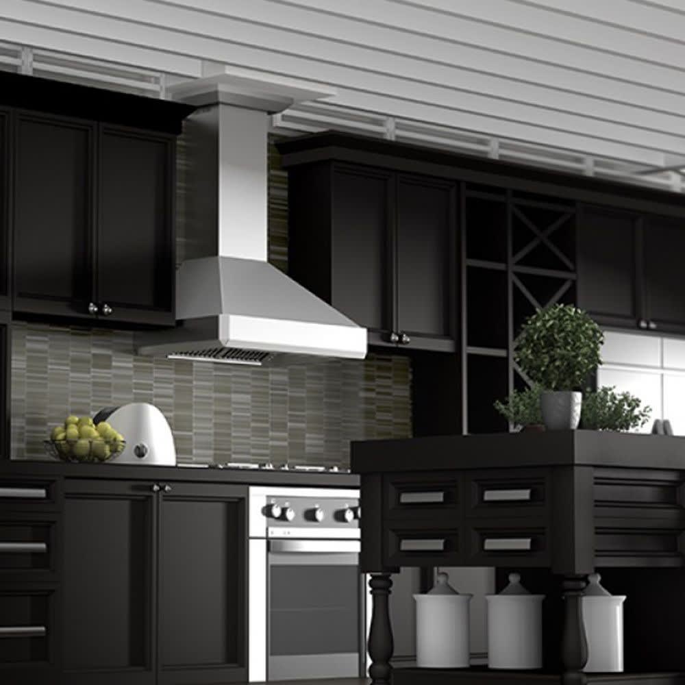ZLINE 47630 Wall Mount Range Hood with 4-Speed Internal Blower, Push ...