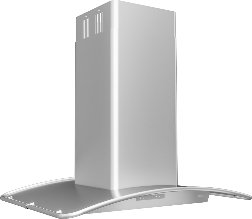 Zephyr ZMLM90CG Milano 36 Inch Island Mount Smart Range Hood with 6 Speed 700 CFM Blower Proximity Touch Controls LumiLight LED Lighting Aluminum Mesh Filters PowerWave Blower ACT Technology Zephyr Co...