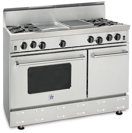BlueStar RNB484GSS 48 Inch Pro-Style Gas Range with Open Burners, 4.5 ...