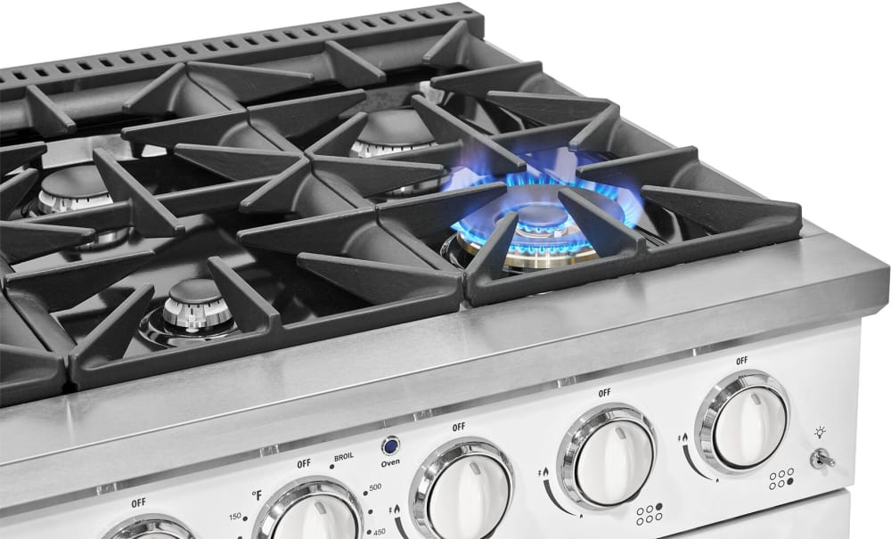 Unique Appliances UGP36CRW 36 Inch Freestanding Retro Gas Range with 6 ...