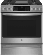 GE PGS930SELSS 30 Inch Smart Slide-In Gas Range with WiFi Connect, True ...