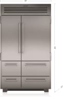 Sub-Zero 648PRO 48 Inch Built-in Side-by-Side Refrigerator with 18.4 cu ...