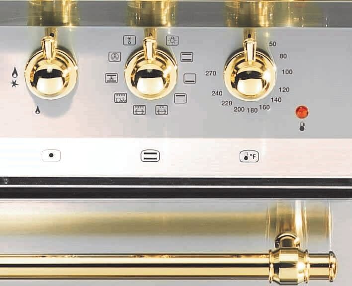 LOFRA RXCD48MMG700 48 Inch Freestanding Dual Fuel Range with 7 Brass ...