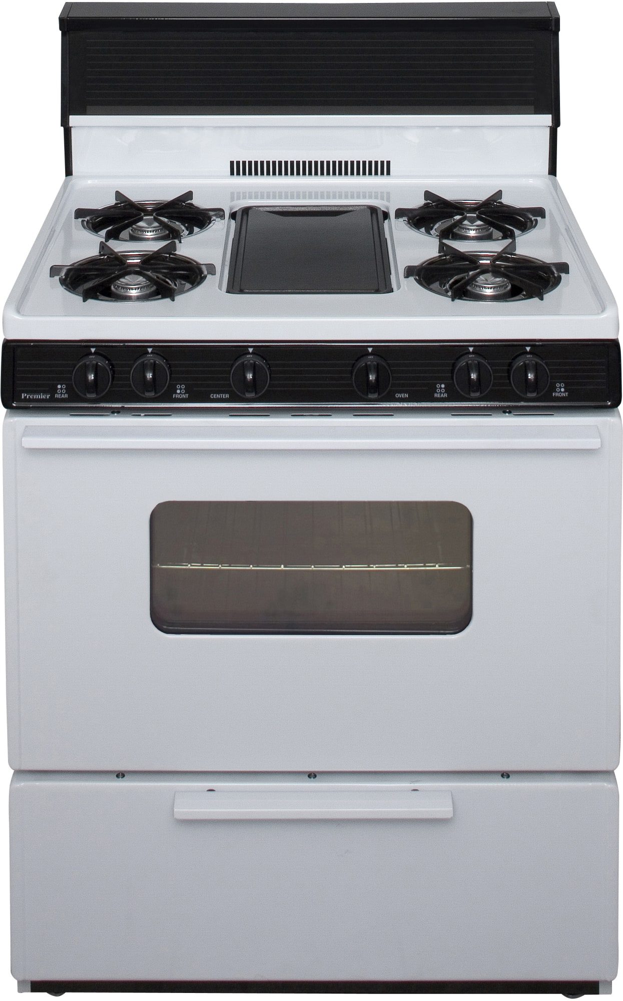 Premier BFK5S9WP 30 Inch Freestanding Gas Range with 5 Open Burners, 3. ...