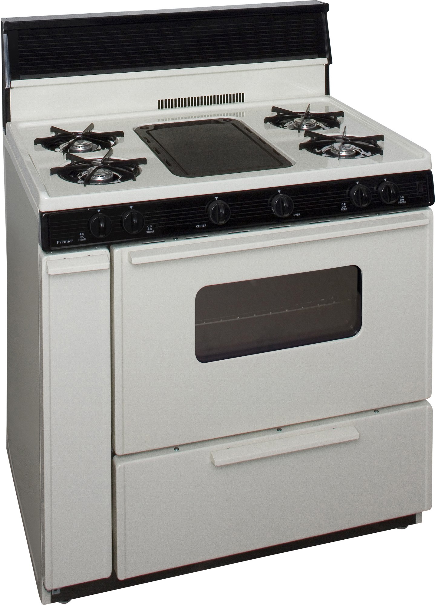 Premier BLK5S9TP 36 Inch Freestanding Gas Range with 5 Burners, Griddle ...
