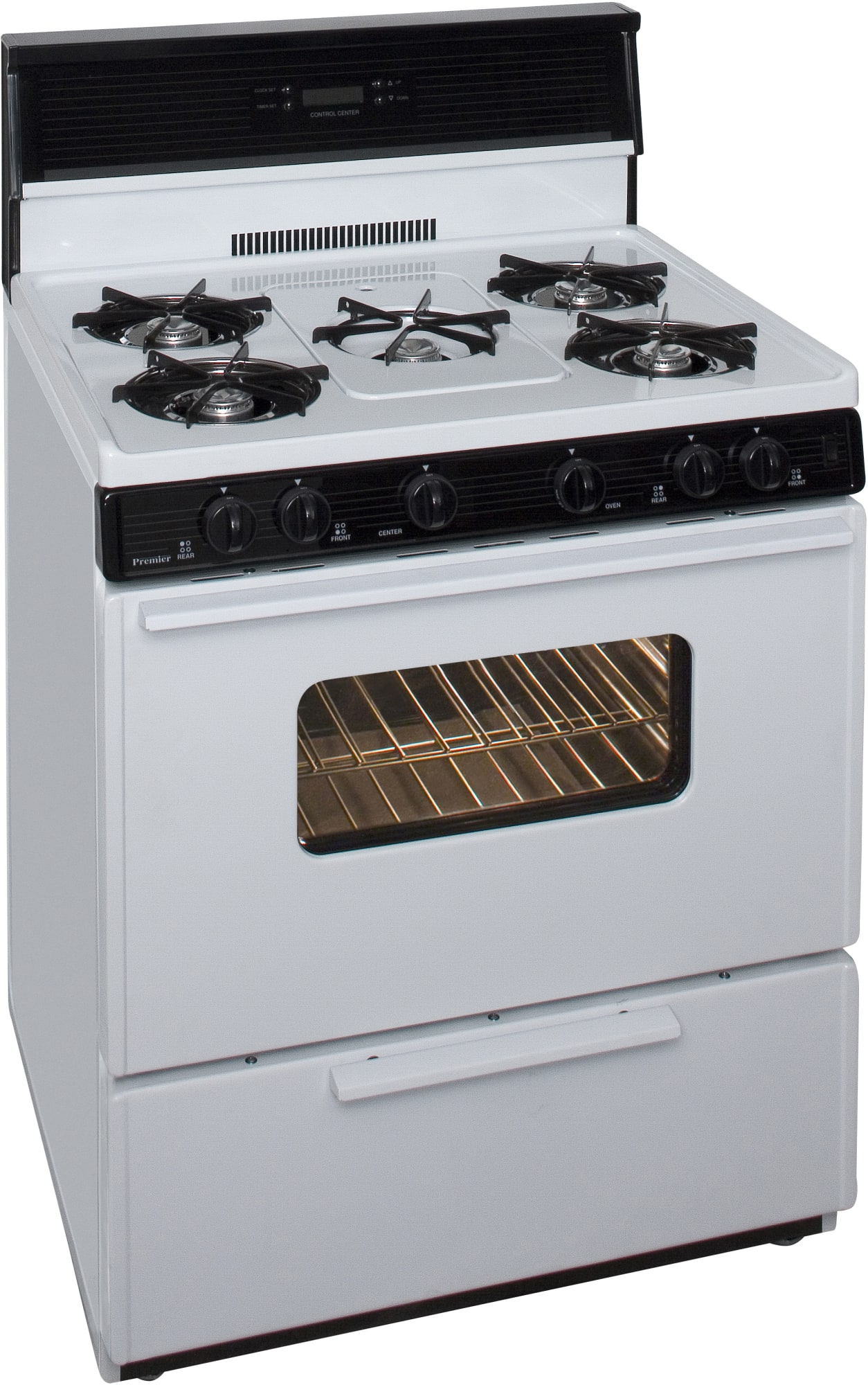 Premier SFK249WP 30 Inch Freestanding Gas Range with 5 Open Burners ...