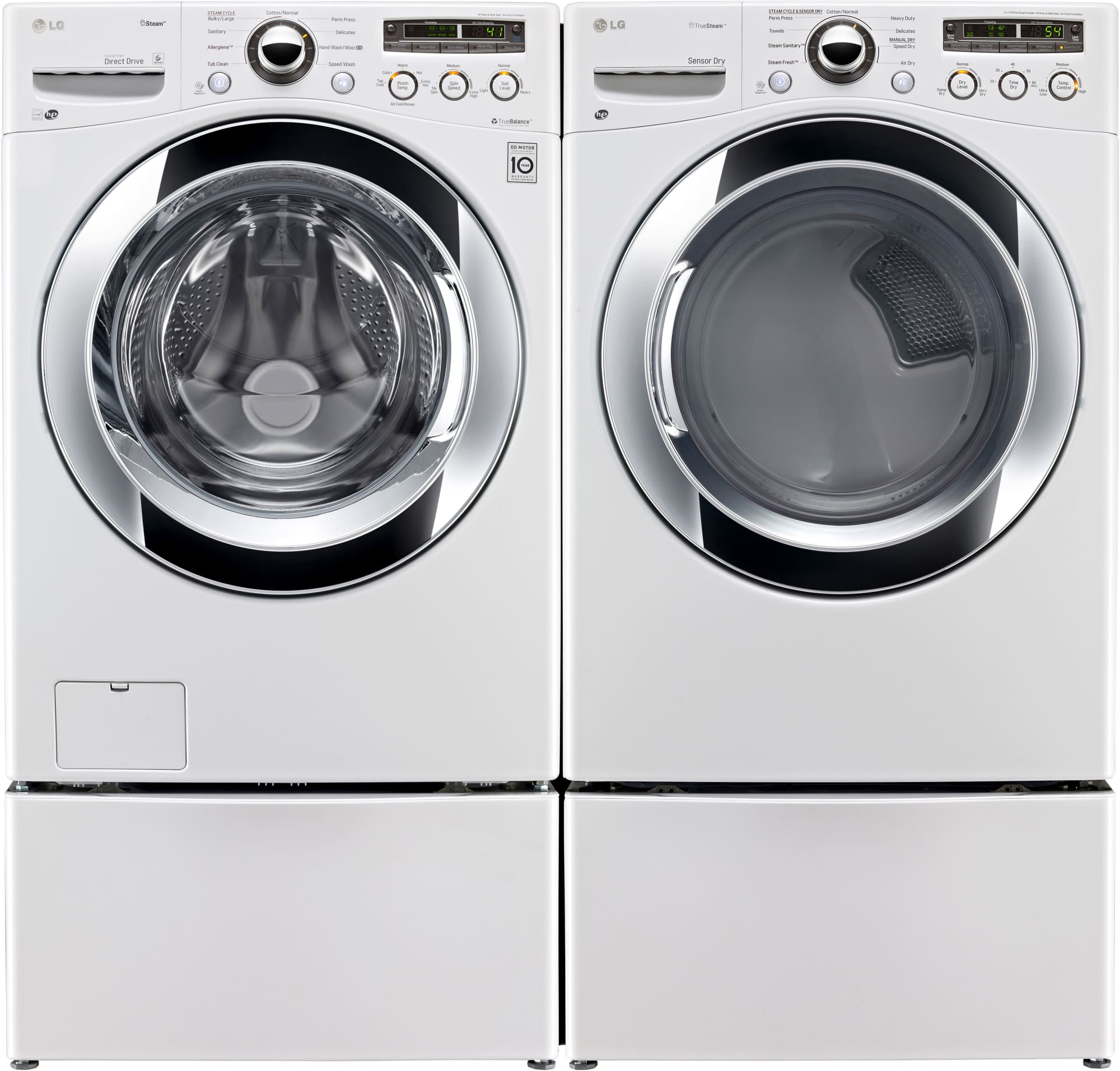 LG DLEX3250W 27 Inch Front-Load Electric Dryer with 7.3 cu. ft ...