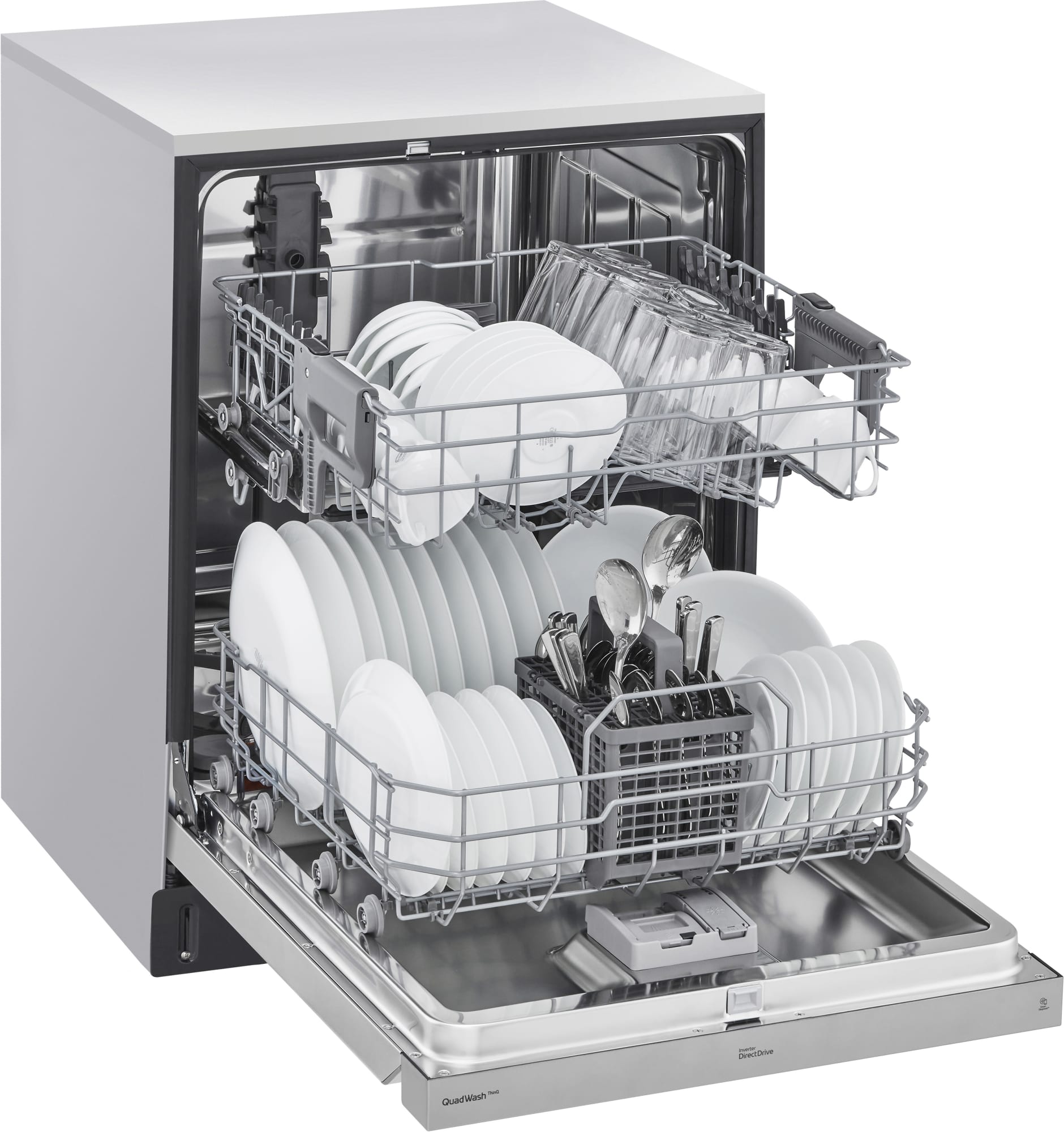 LG ADFD5448AT 24 Inch Full Console Smart Dishwasher with 14 Place ...