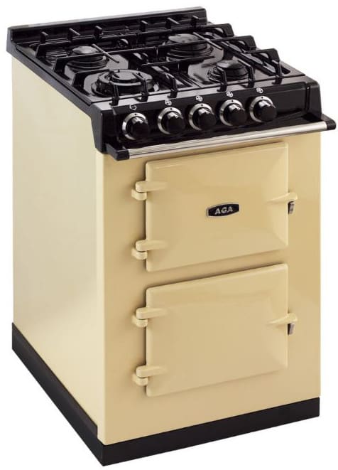 AGA ATC2DFCLT 24 Inch Freestanding Dual Fuel Range with 4 Sealed Burners, Double Oven ...