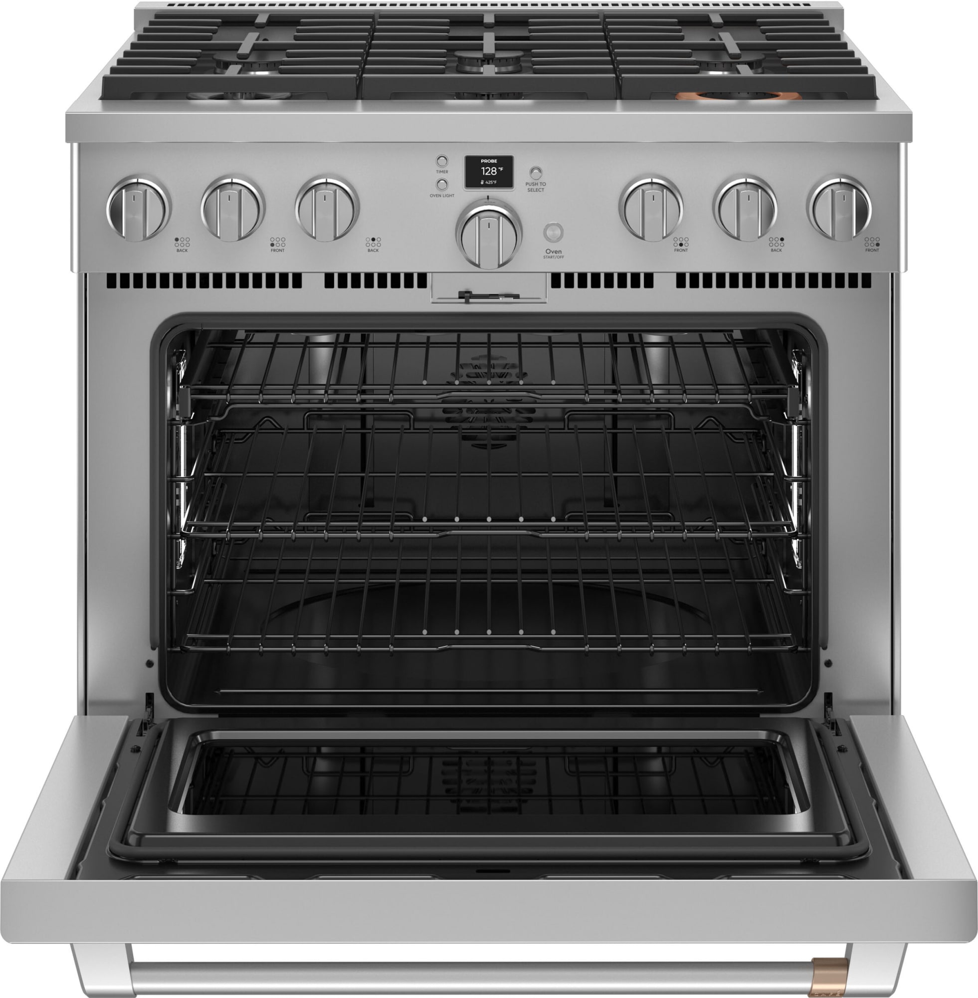 Cafe C2Y366P2TS1 36 Inch Smart Dual Fuel Professional Range with 6 ...
