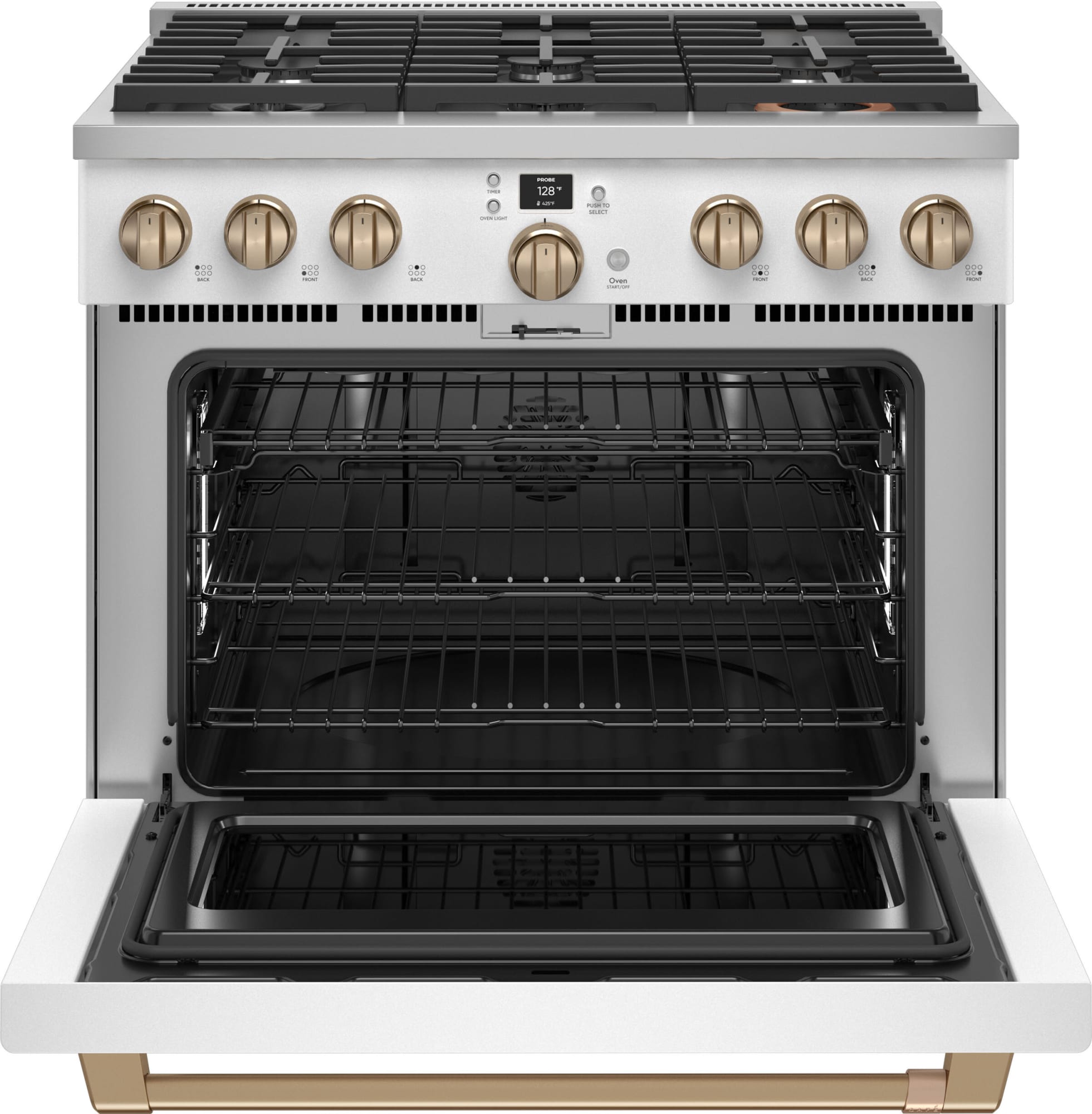Cafe C2Y366P4TW2 36 Inch Smart Dual Fuel Professional Range with 6 ...