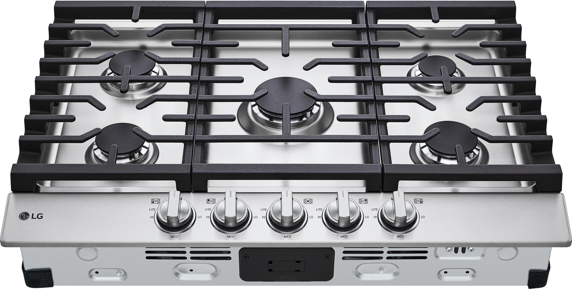 LG CBGJ3023S 30 Inch Gas Cooktop with 5 Sealed Burners, Continuous Cast ...