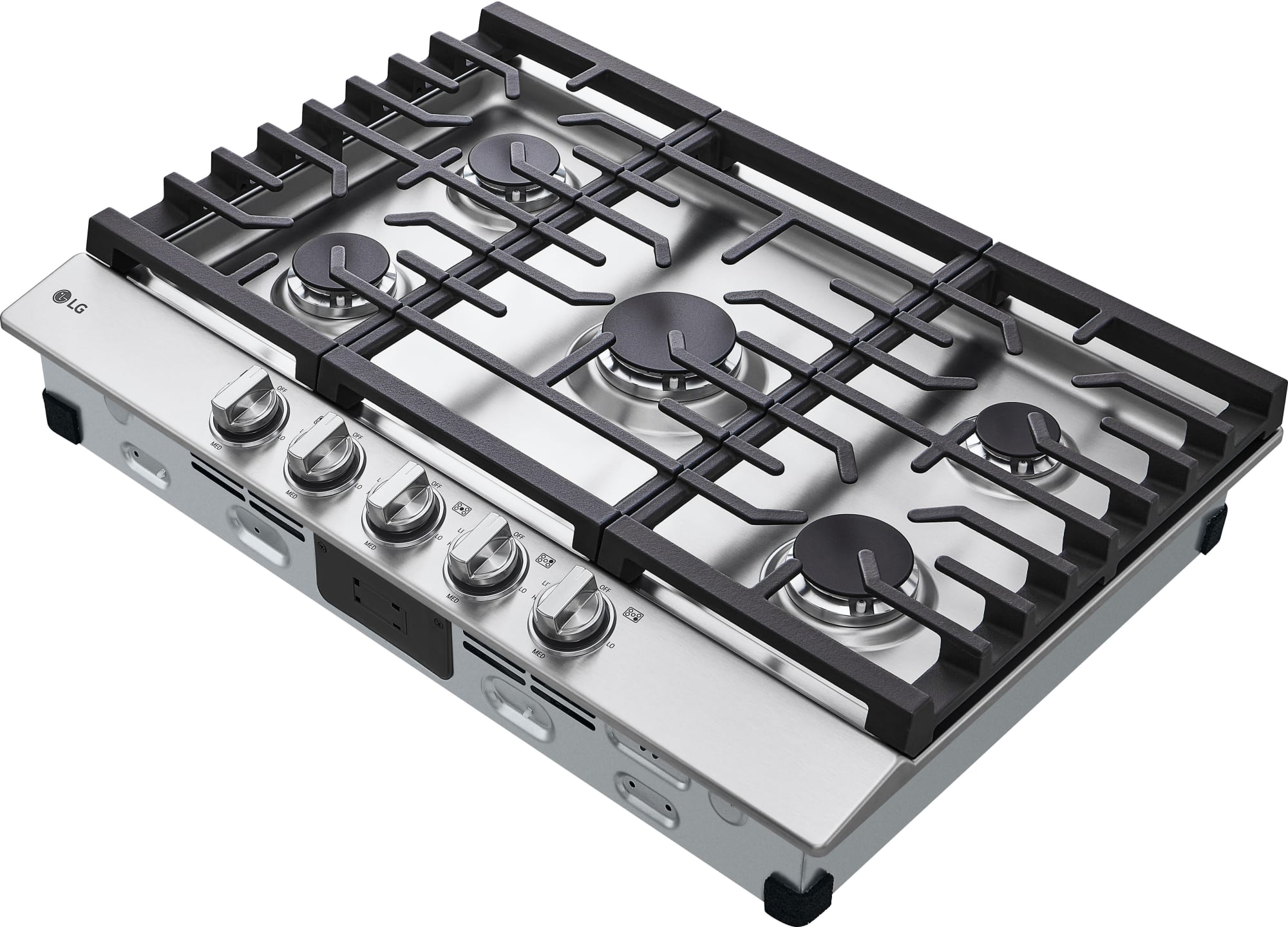 LG CBGJ3023S 30 Inch Gas Cooktop with 5 Sealed Burners, Continuous Cast ...