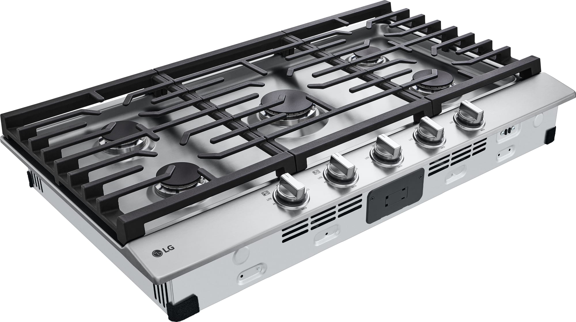 LG CBGJ3623S 36 Inch Gas Cooktop with 5 Sealed Burners, Continuous Cast ...