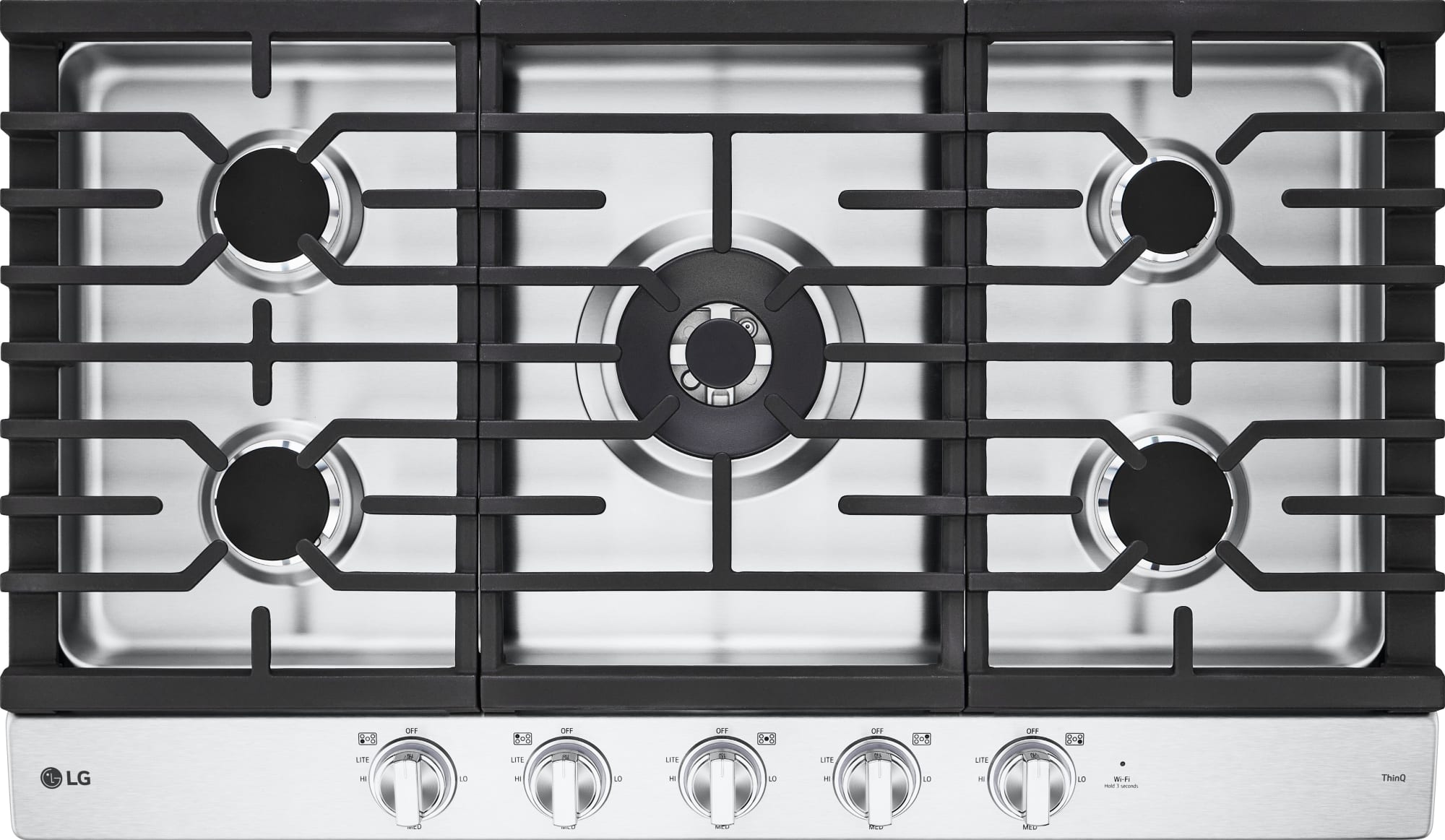 LG CBGJ3627S 36 Inch Gas Smart Cooktop with 5 Sealed Burners, 22K ...