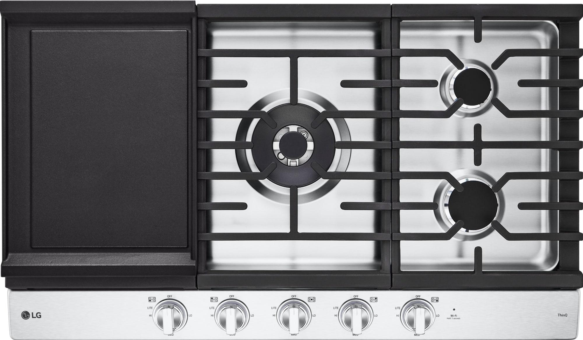 LG CBGJ3627S 36 Inch Gas Smart Cooktop with 5 Sealed Burners, 22K ...
