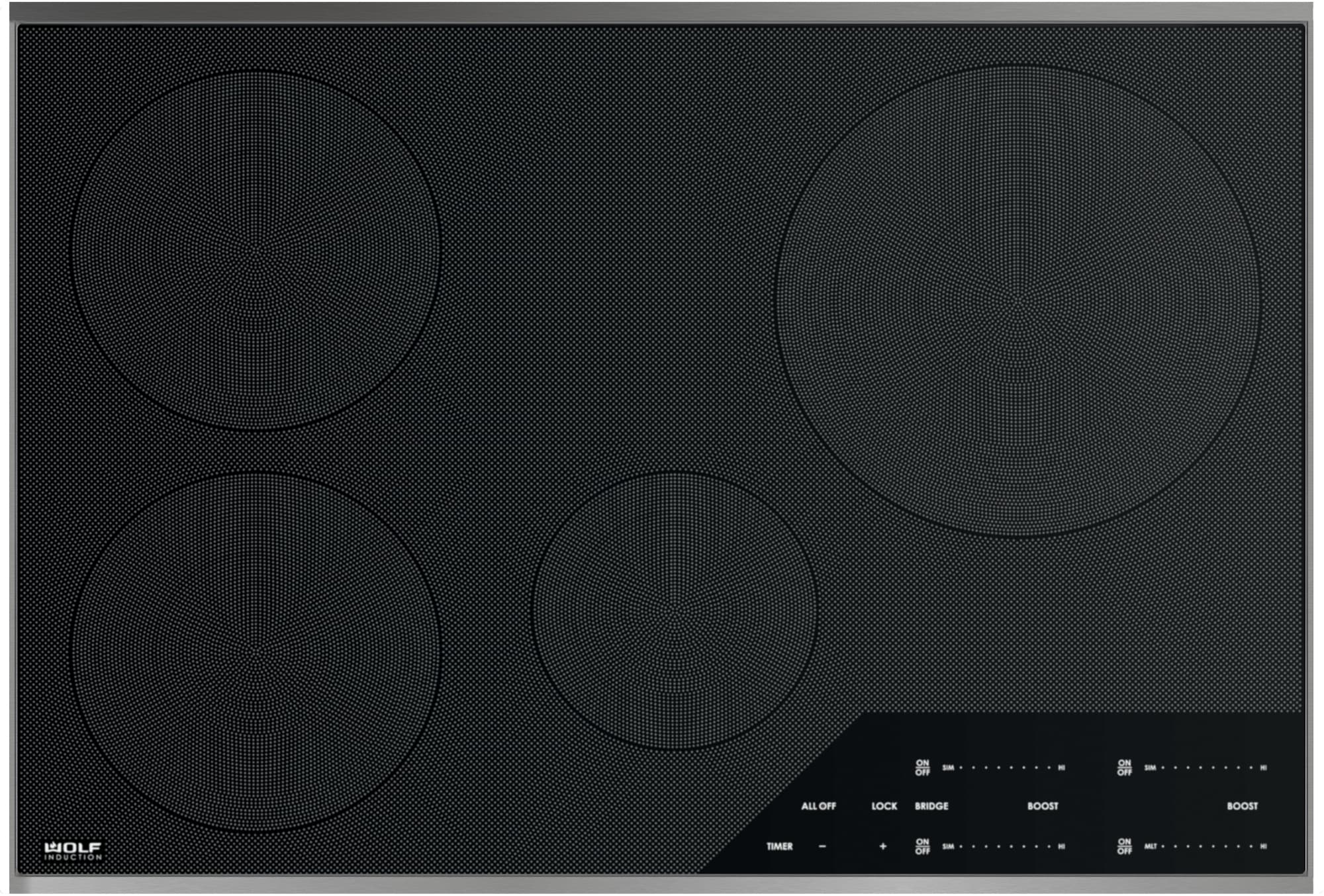 Wolf CI304TFS 30 Inch Induction Cooktop with 4 Elements, 3150 W Boost ...