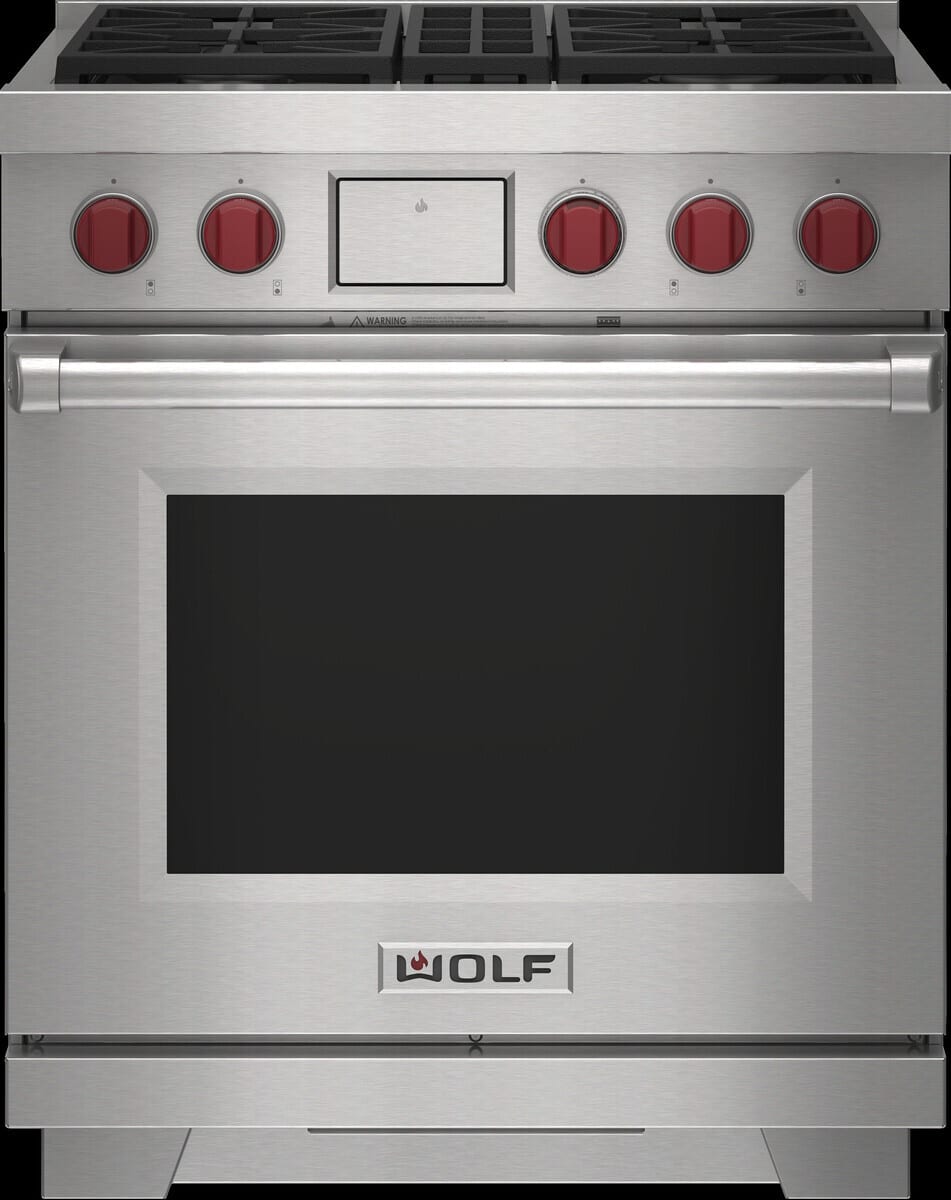 Wolf DF30450SP 30 Inch Freestanding Dual-Fuel Smart Range with 4 Dual ...