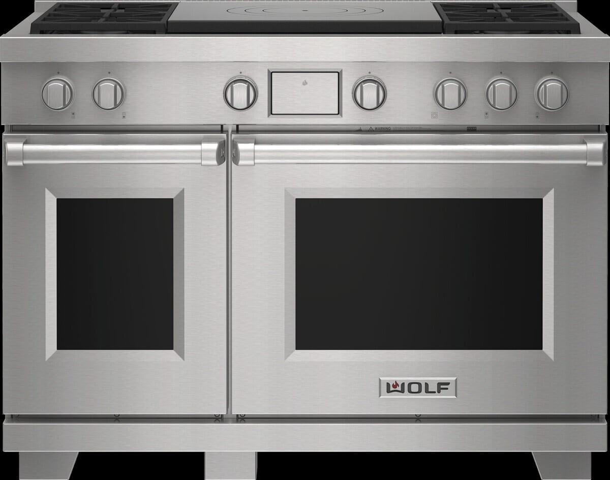 Wolf DF48450FSP 48 Inch Freestanding Dual-Fuel Smart Range with 4 Dual ...