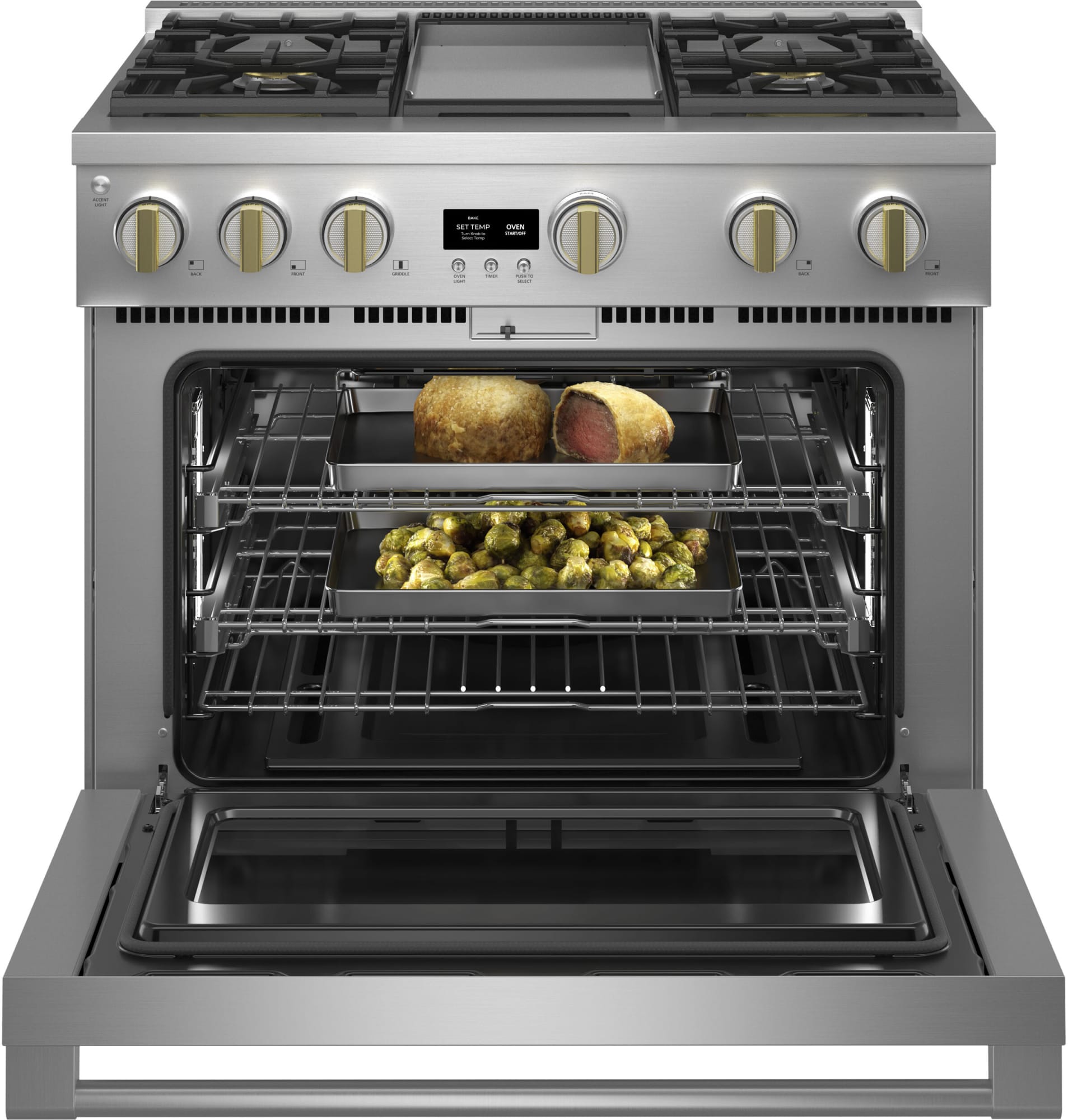 Monogram ZGP364NDTSS 36 Inch Freestanding Professional Gas Smart Range ...