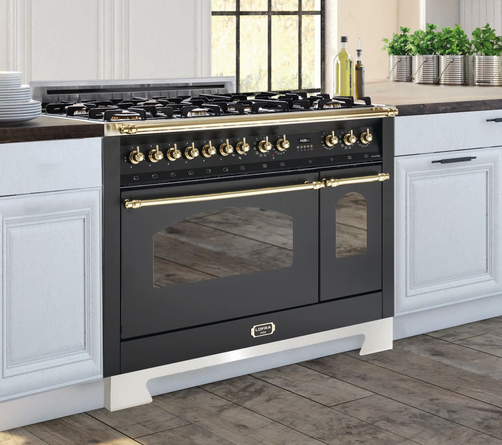 LOFRA RKCD48MMG700 48 Inch Freestanding Dual Fuel Range with 7 Brass ...