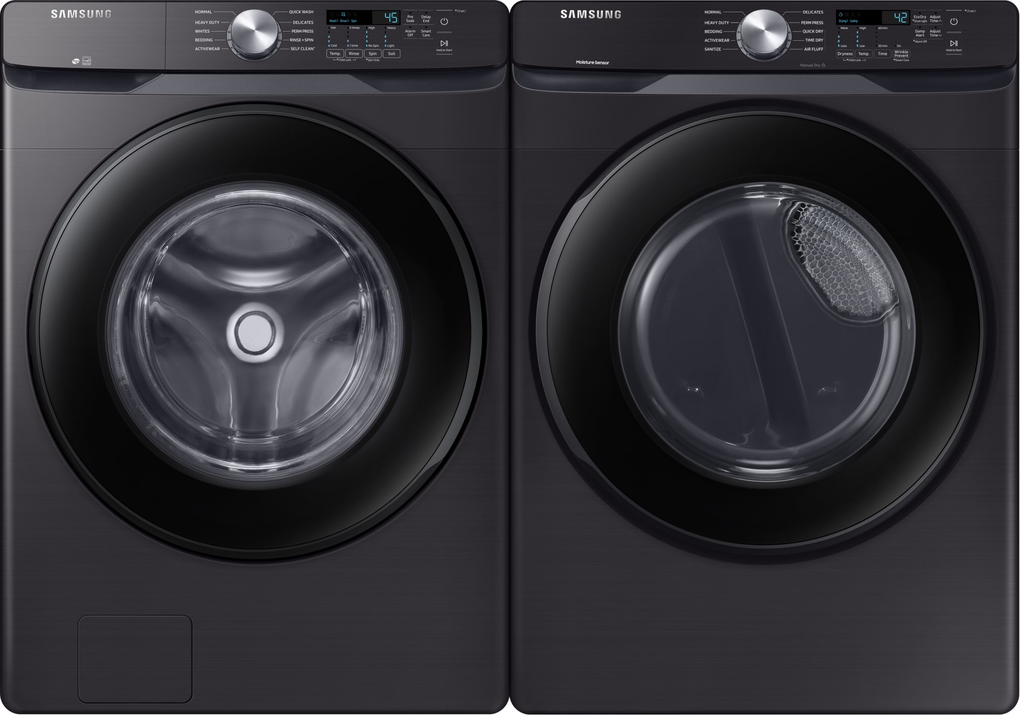Samsung SAWADREV6000 Side-by-Side Washer & Dryer Set with Front Load ...