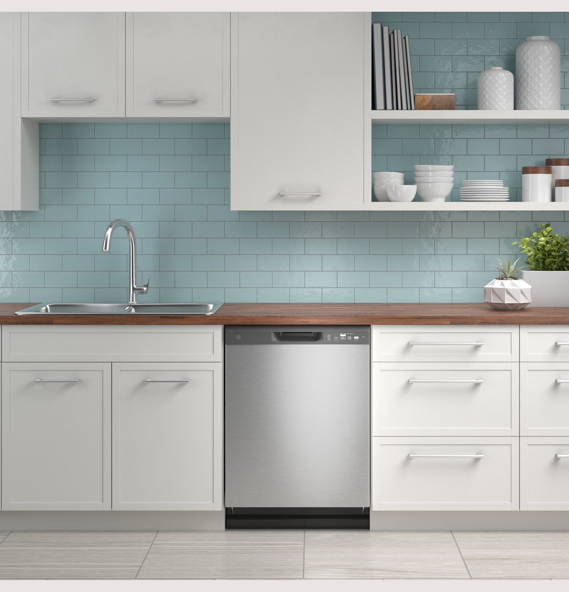 GE GDF511PSRSS 24 Inch Full Console Dishwasher with 12 Place Setting ...