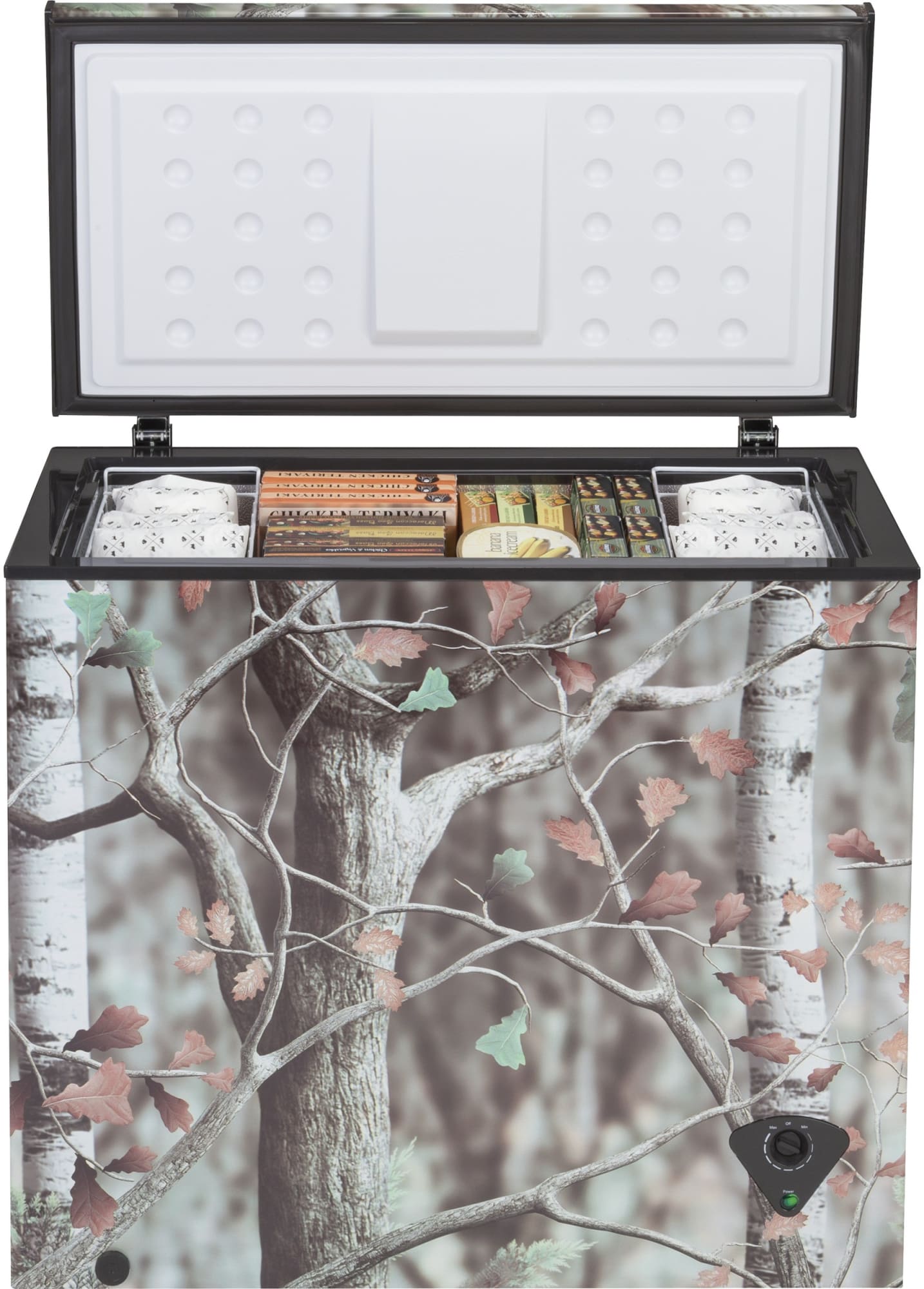 GE FCM7CKCD 38 Inch Camouflage Chest Freezer with 7 cu. ft. Capacity, 2 ...